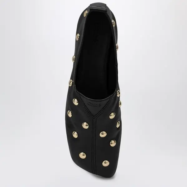 Chloé Rita Studded Ballerinas - Black