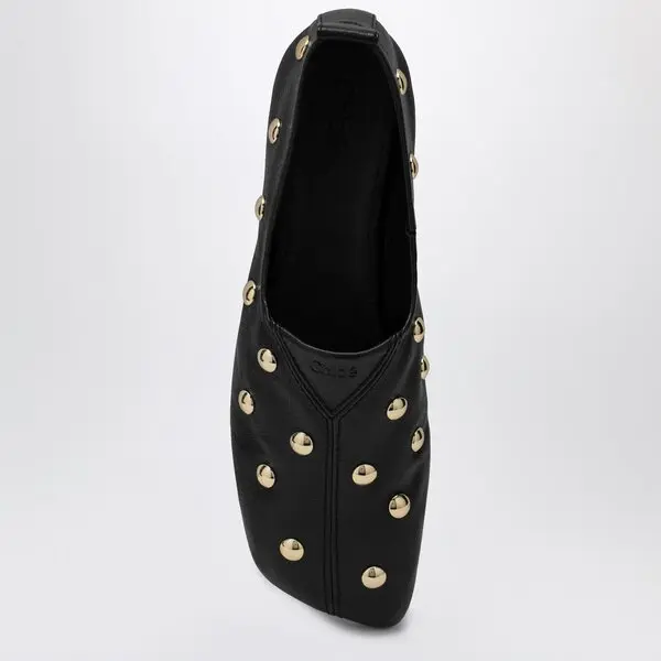 Chloé Rita Studded Leather Ballerinas - Black