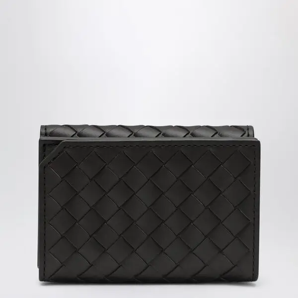 Bottega Veneta Fondente Trifold Wallet In Intrecciato - Brown