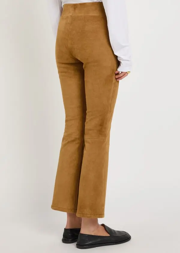 ARMA Zaragoza Slim Bootcut Suede Trousers - Light Brown