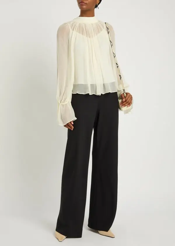 Staud Stroll Crepe Trousers - Black