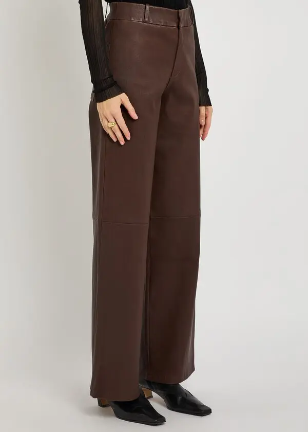 ARMA Marina Wide-leg Leather Trousers