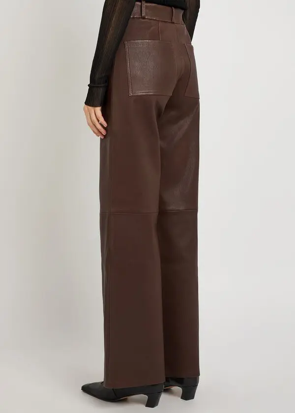 ARMA Marina Wide-leg Leather Trousers