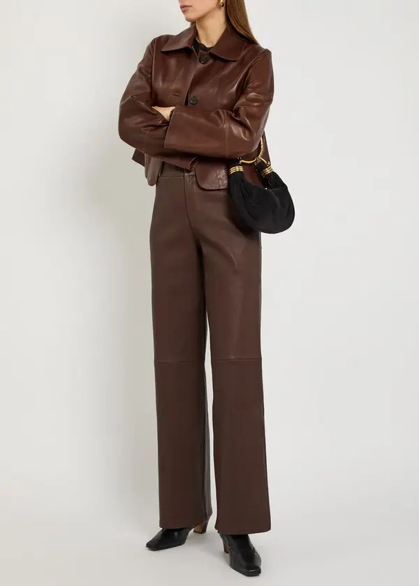 ARMA Marina Wide-leg Leather Trousers