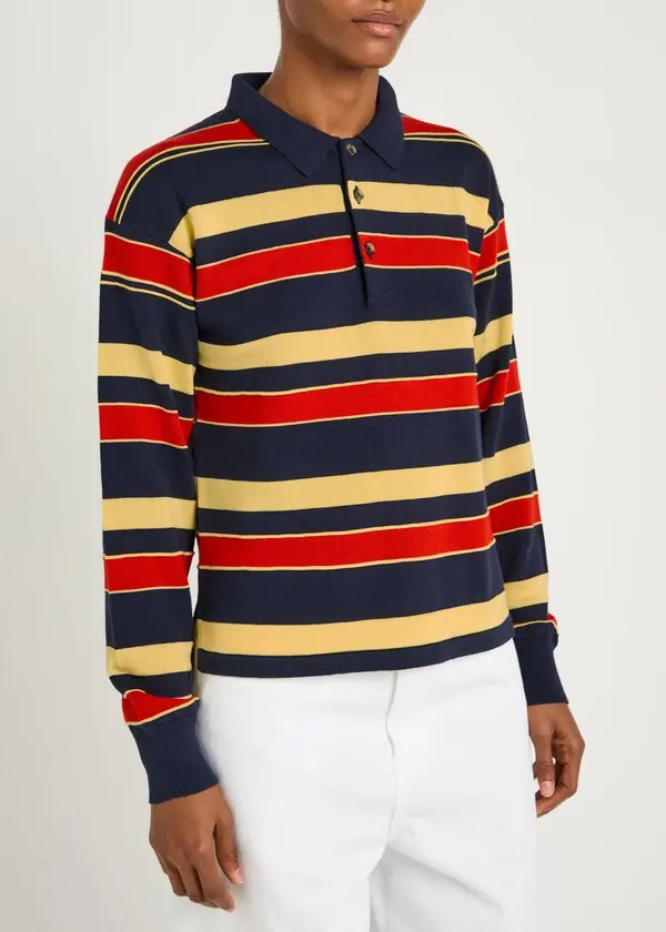 JW Anderson Striped Knit Polo Shirt - Multicoloured 1