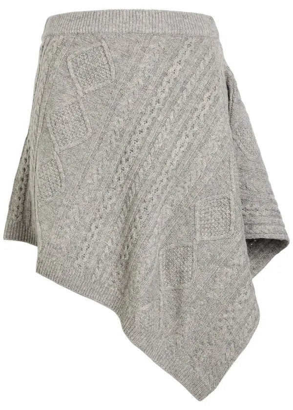 Staud Veer Asymmetric Cable-knit Skirt