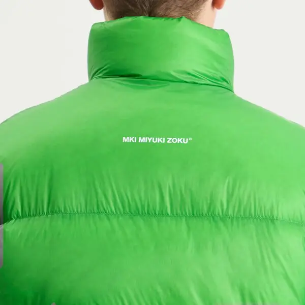 MKI MIYUKI ZOKU Translucent Funnel Neck Bubble Jacket - Emerald