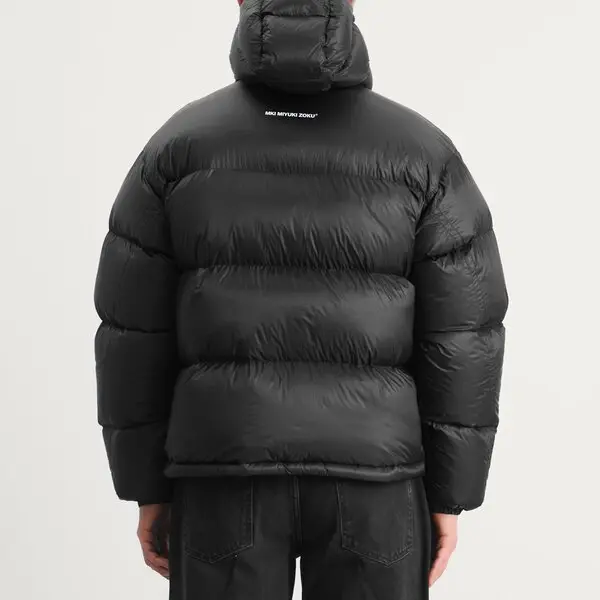 MKI MIYUKI ZOKU Translucent Hooded Bubble Jacket - Black