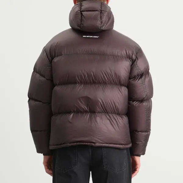MKI MIYUKI ZOKU Translucent Hooded Bubble Jacket - Raisin