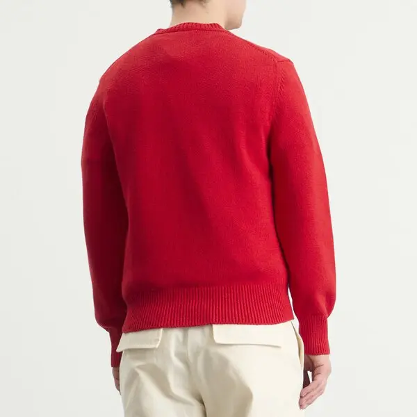 JIL SANDER Textured Cotton Crew Neck Jumper - Rouge
