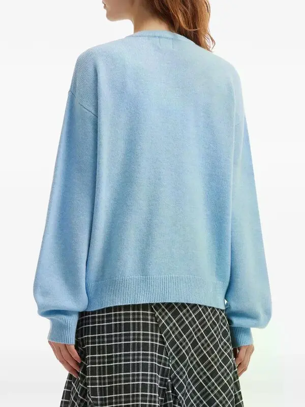 B+AB Appliqué Crew-neck Sweater - Blue