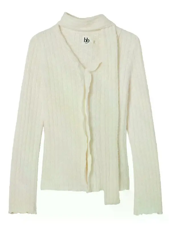 B+AB Ribbed Scarf Sweater - Neutrals