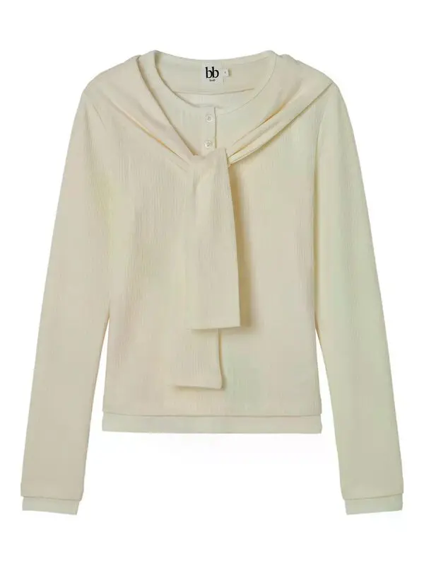 B+AB Tie Detail Long Sleeve Top
