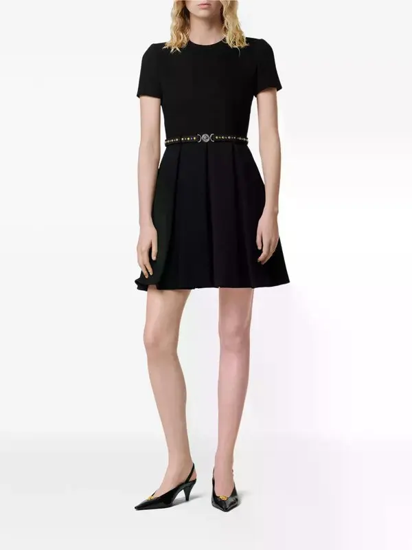 Versace A-line Mini Dress With Studded Belt