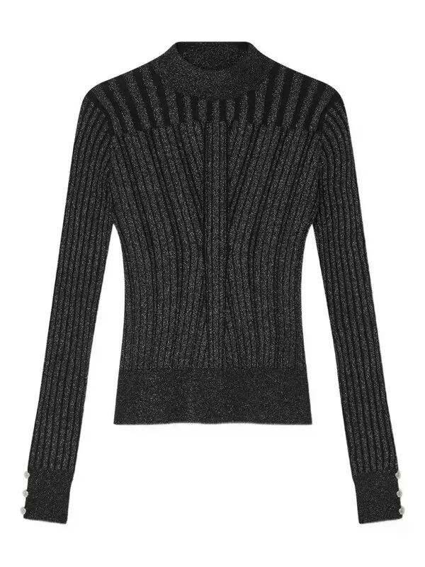 Versace Button-detail Ribbed Knit Sweater