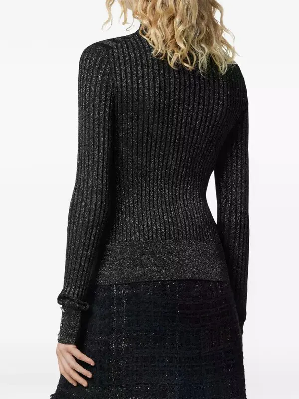 Versace Button-detail Ribbed Knit Sweater