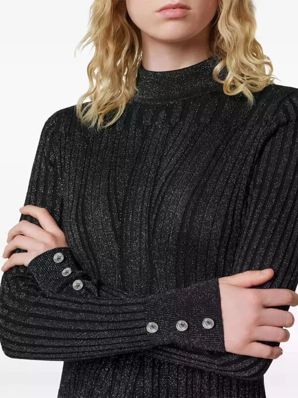 Versace Button-detail Ribbed Knit Sweater