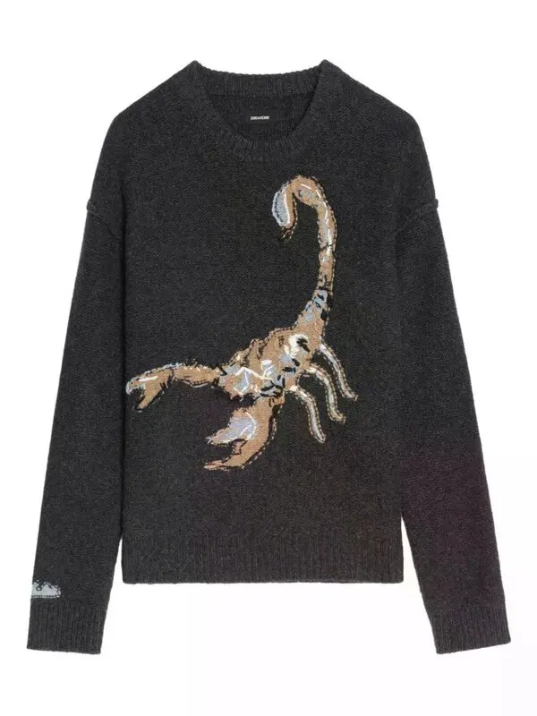 Zadig&Voltaire Scorpion Motif Round Neck Sweater