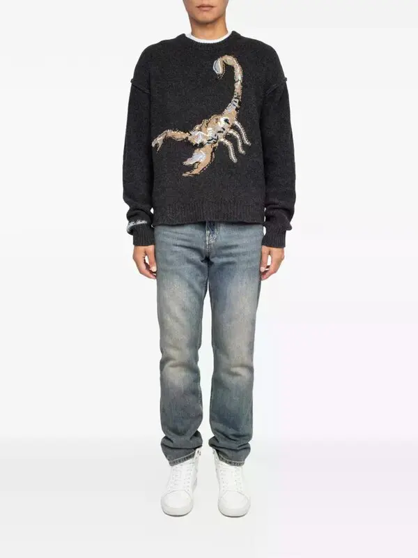 Zadig&Voltaire Scorpion Motif Round Neck Sweater