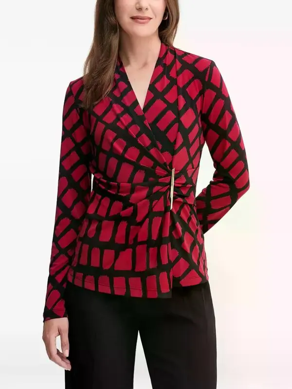 Joseph Ribkoff Geometric-pattern V-neck Blouse