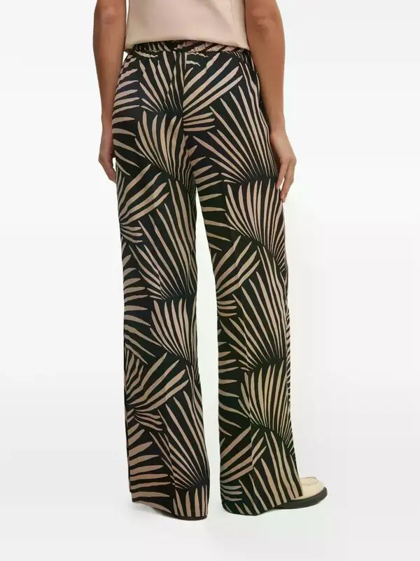 Joseph Ribkoff Abstract Print Flared Trousers With Side Slits