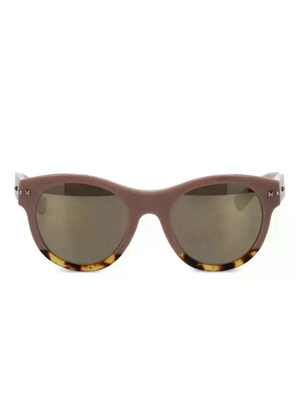 Valentino Garavani Rockstud Round Frame Sunglasses - Pink