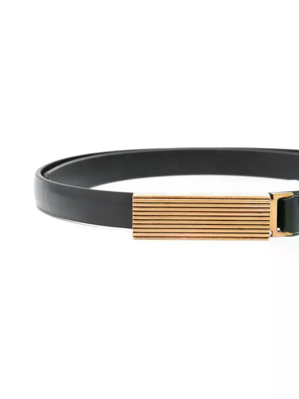 Khaite Empire Belt With Antique Gold-tone Hardware - Black
