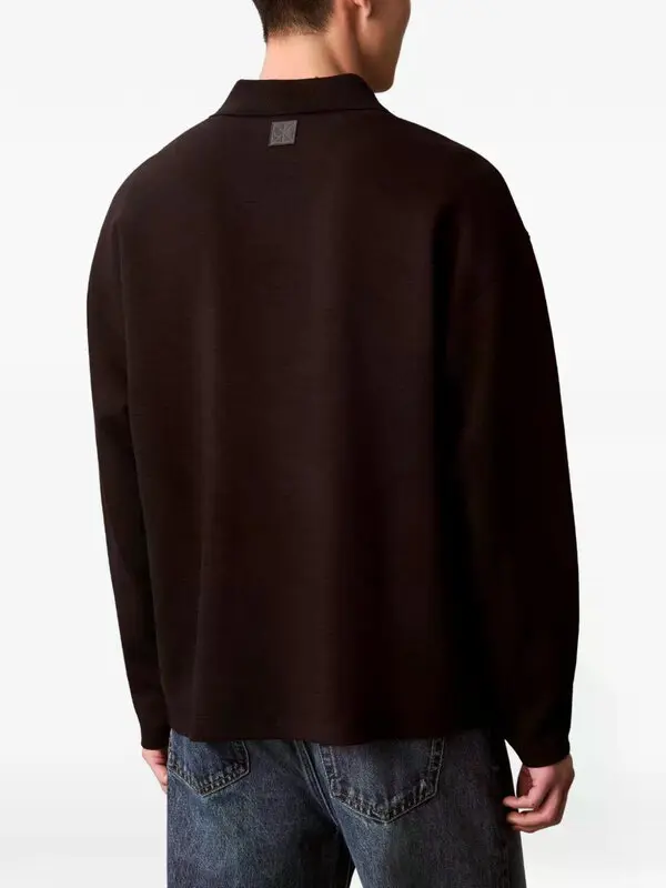 Calvin Klein Long-sleeve Polo Shirt - Black