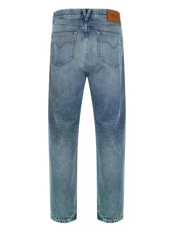 Versace Five-pocket Studded Jeans - Blue