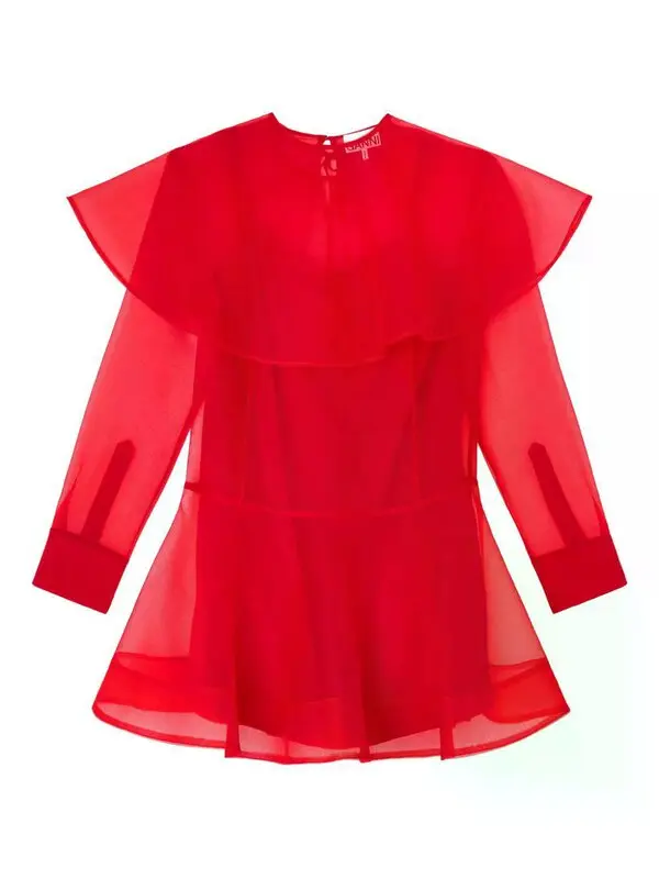 GANNI Organza Circle Collar Dress