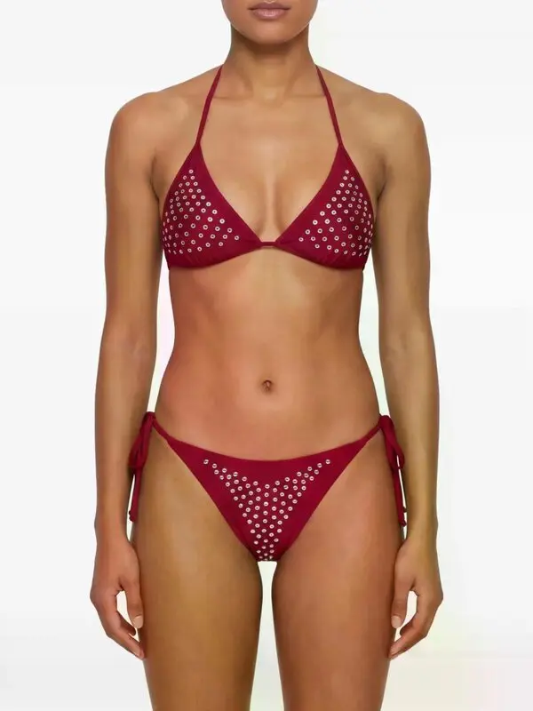 PARAMIDONNA Livia Swarovski Crystal-embellished Bikini - Red