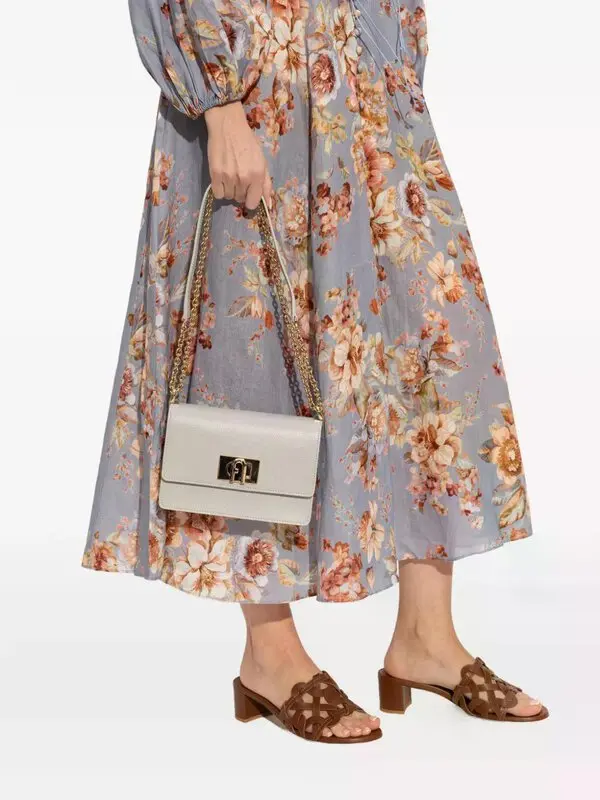Furla 1927 Leather Shoulder Bag - Grey