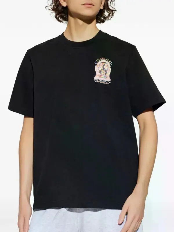 Casablanca Graphic-print Crew-neck T-shirt - Black
