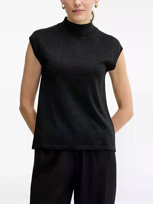 Joseph Ribkoff Sequin Embellished Mock Neck Top