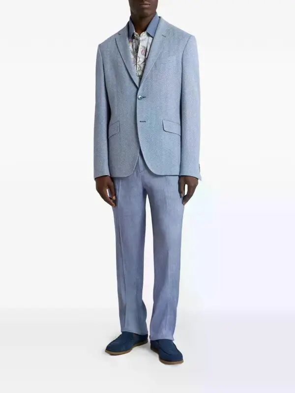 Etro Notched-lapels Blazer - Blue
