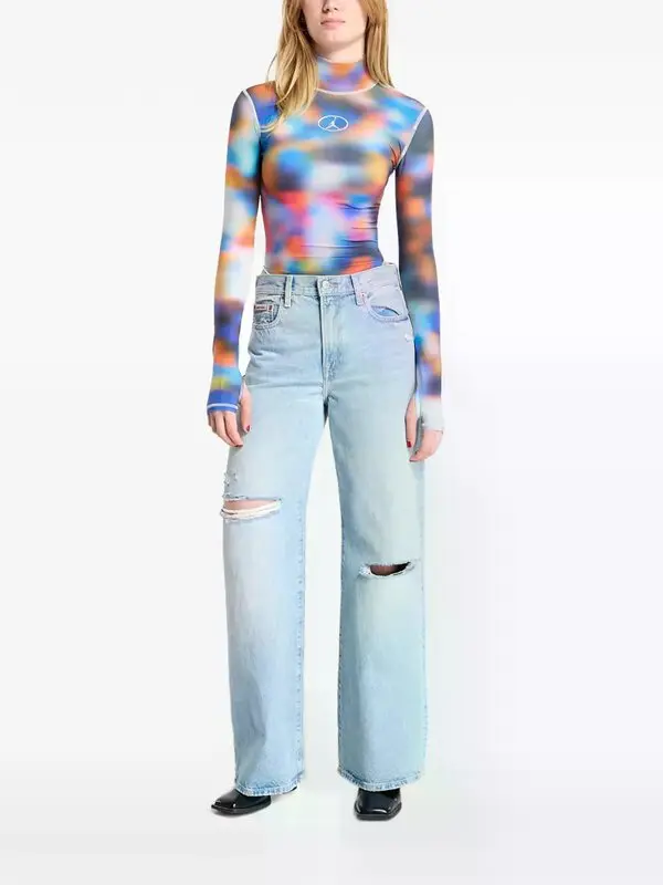 JORDAN Printed Long-sleeve Bodysuit