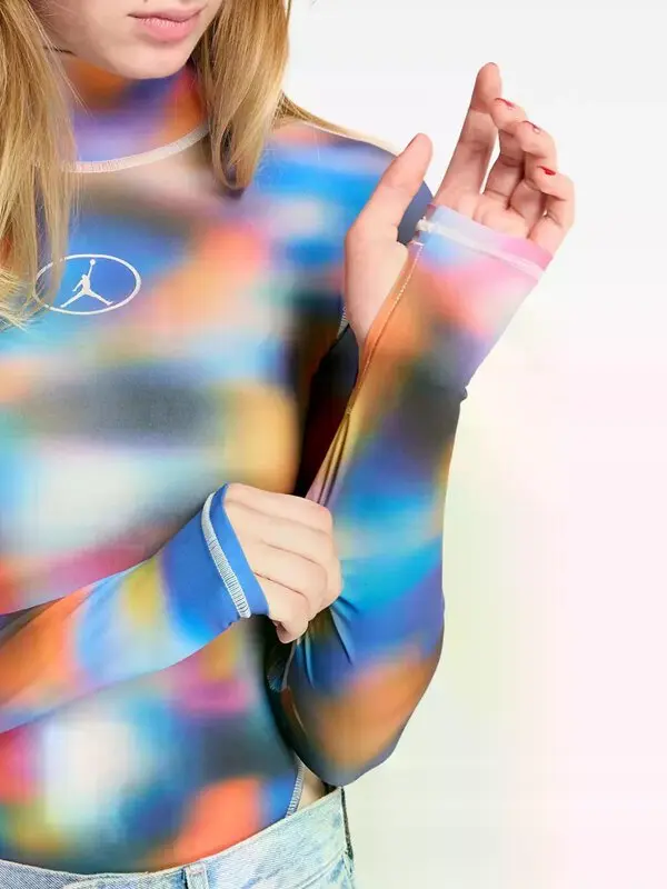 JORDAN Printed Long-sleeve Bodysuit
