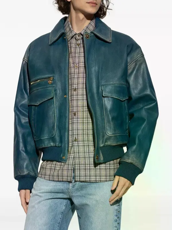 Versace Leather Zip Jacket