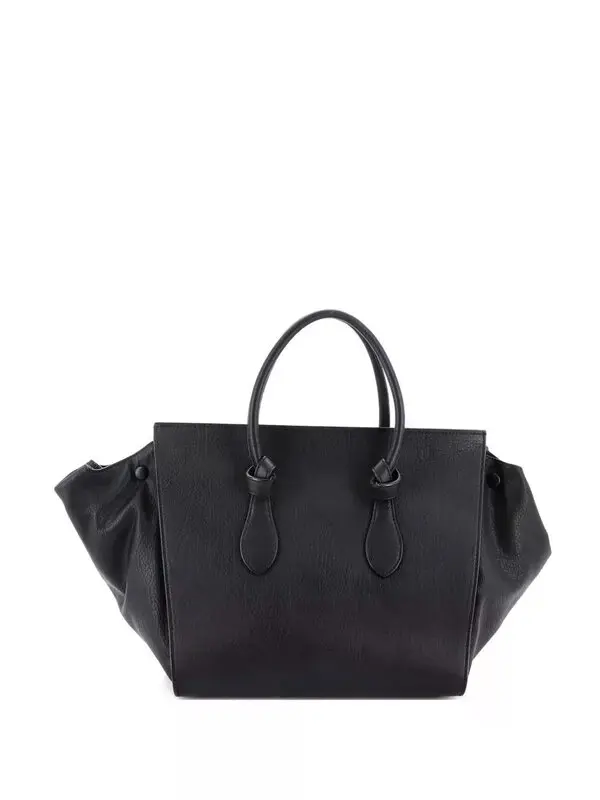 Celine Tie Knot Grainy Leather Small Tote Bag - Black