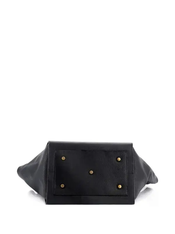 Celine Tie Knot Grainy Leather Small Tote Bag - Black
