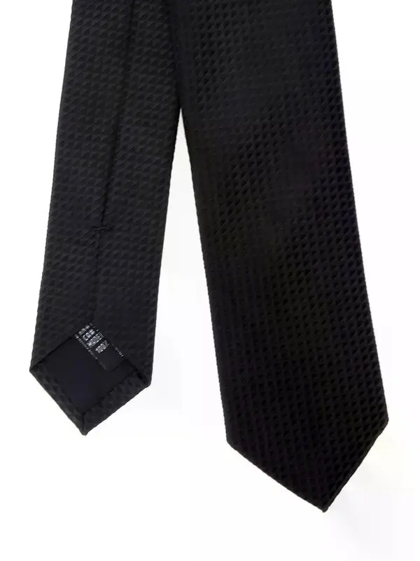Emporio Armani Checked Neck Tie - Black