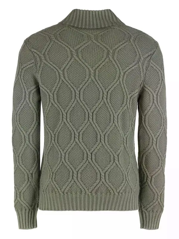 MOORER Textured Half-zip Sweater