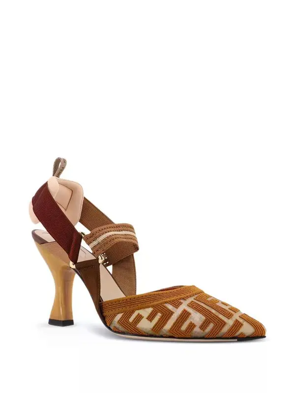 Fendi Colibrì Pointed-toe Pumps With Straps - Brown