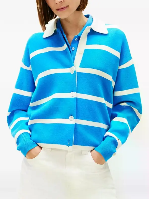 Tommy Hilfiger Striped Collared Cardigan