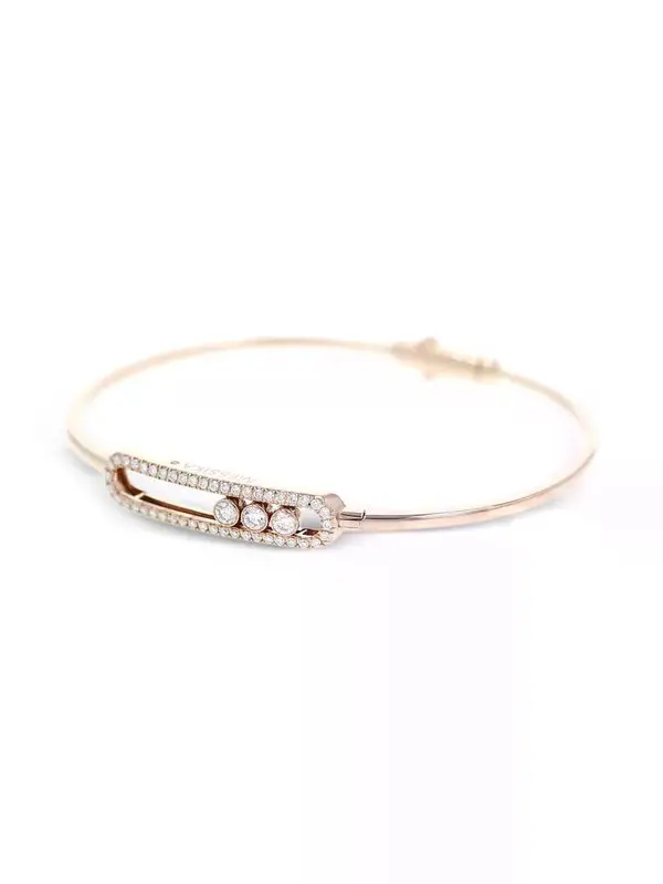Messika 2010's Move Diamond Bangle Bracelet In Rose Gold