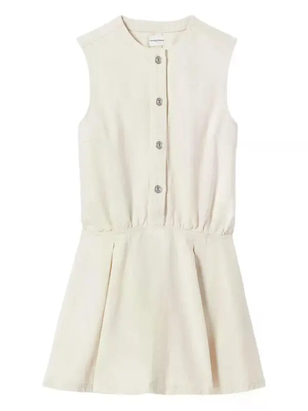 Claudie Pierlot Buttoned Pleated Dress - Neutrals