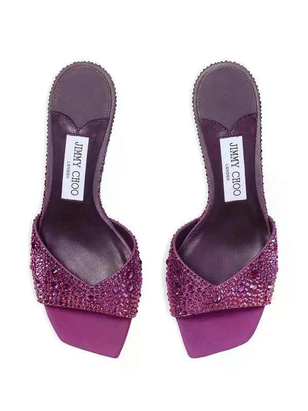 JIMMY CHOO Skye 70 Embellished Heeled Mules - Purple