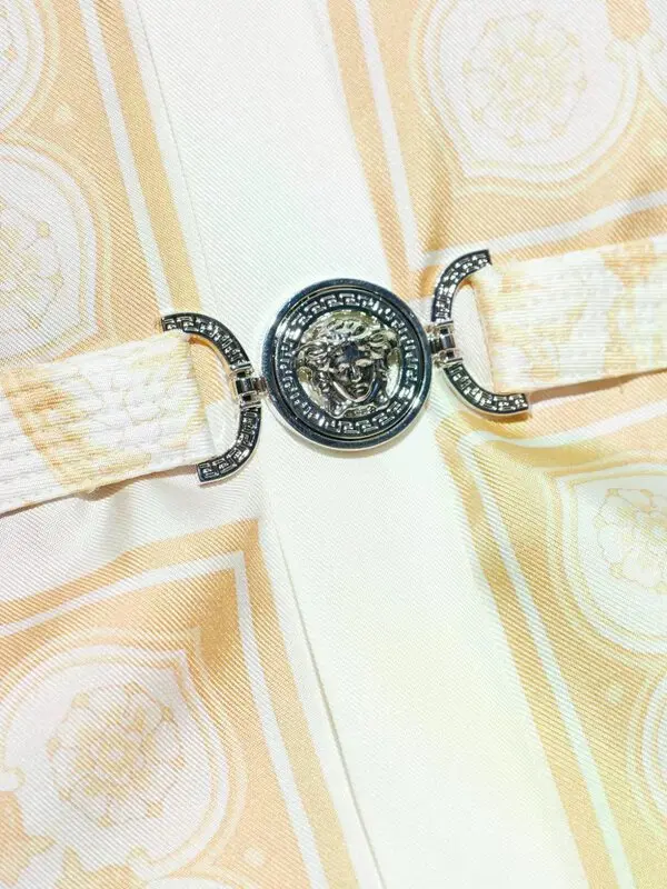 Versace Barocco Print Silk Mini Shirt Dress
