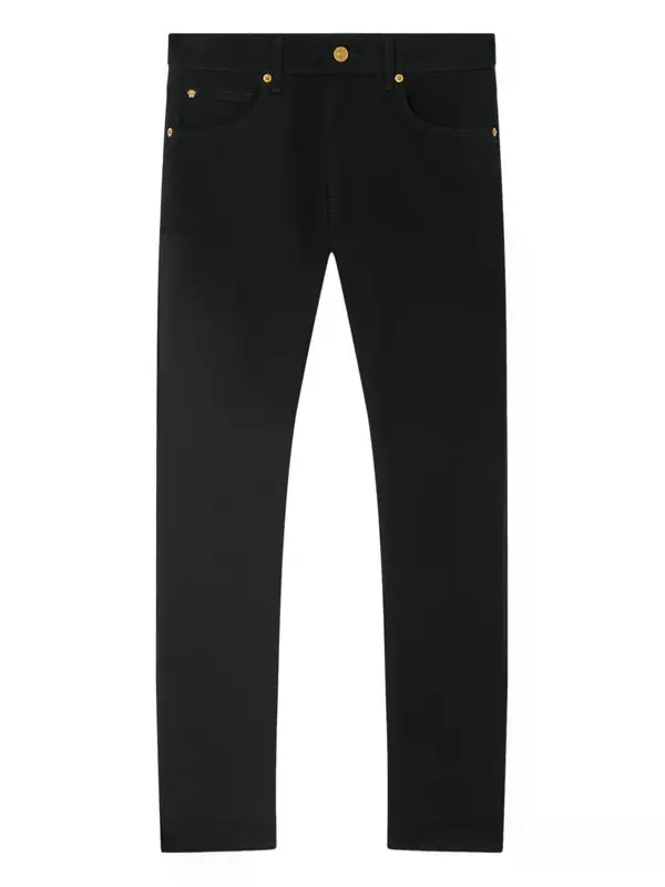 Versace Medusa Embroidery Jeans - Black