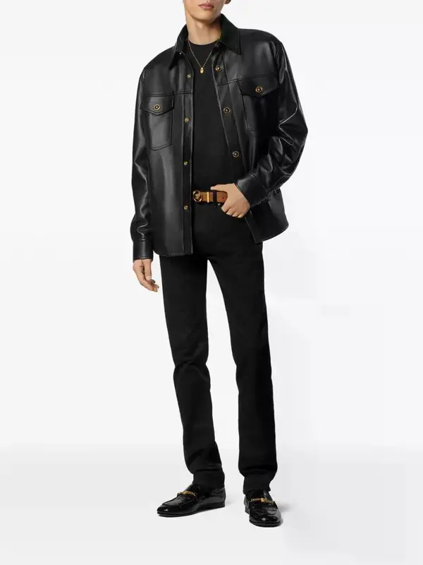 Versace Medusa Embroidery Jeans - Black
